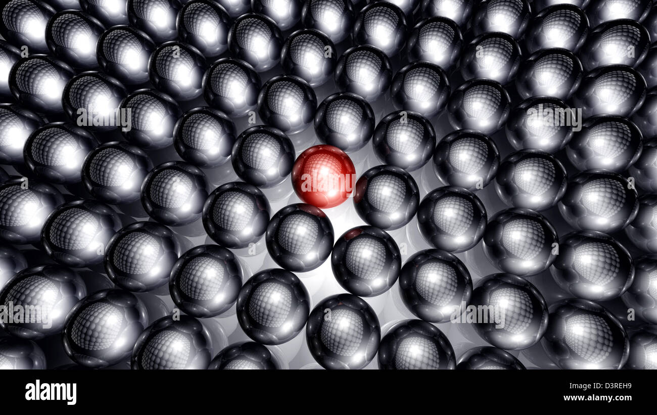 3D rendered Illustration. Abstract background of infinite spheres. Conceptual symbol for being ...