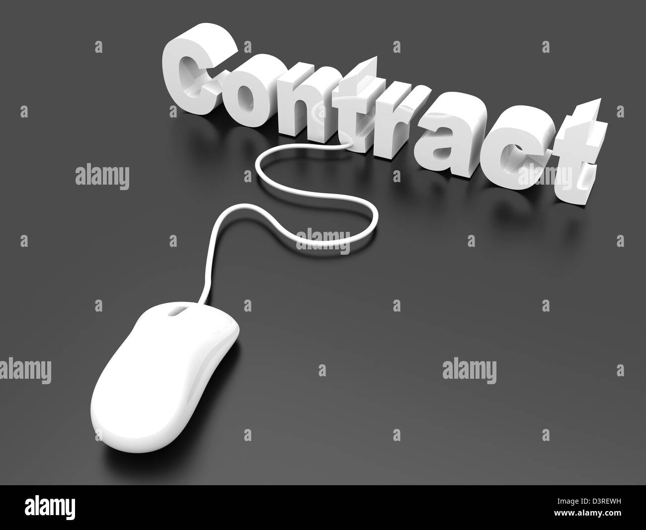 Contract online. 3D rendered Illustration Stock Photo - Alamy