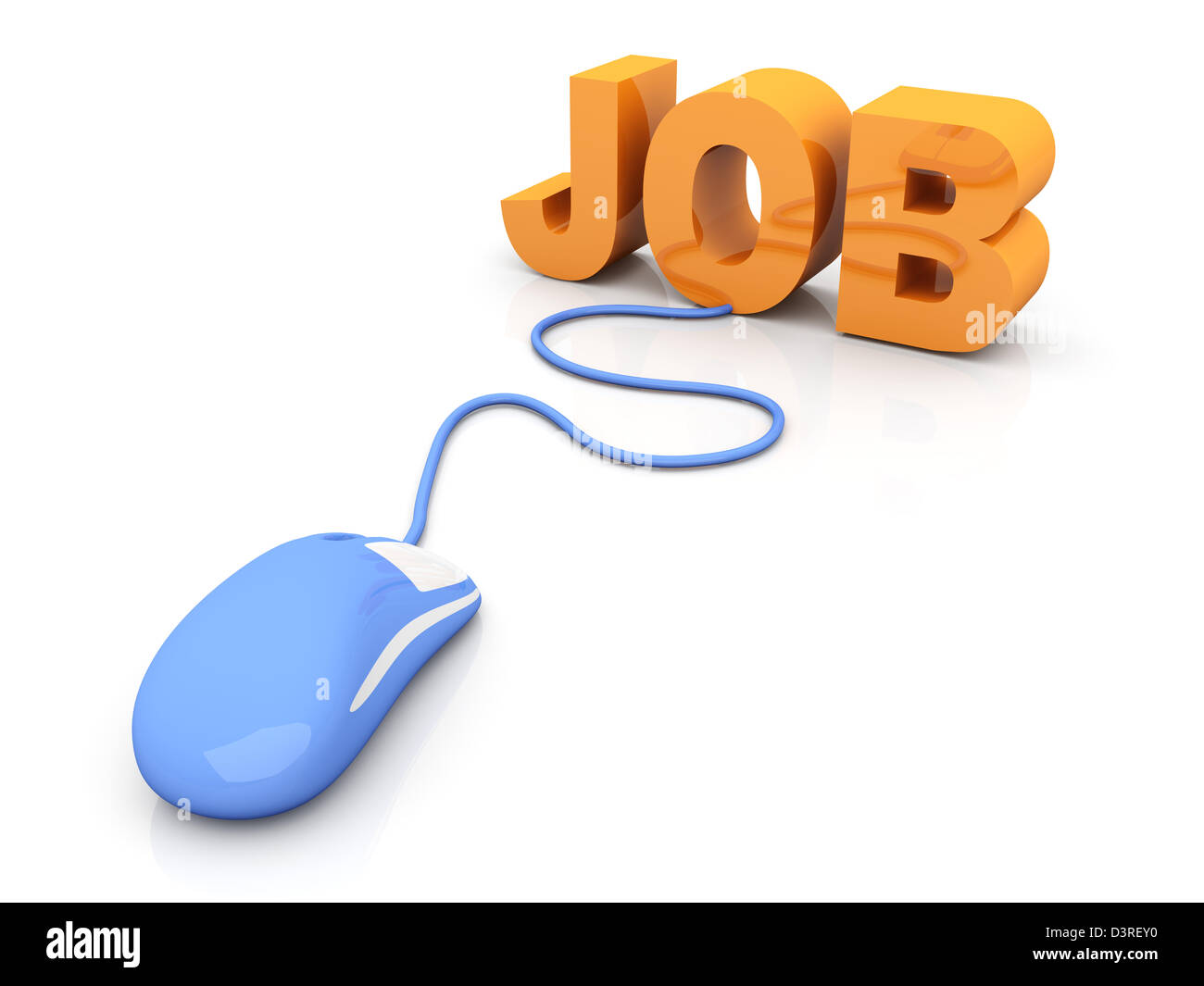 Online job. 3D rendered Illustration. Isolated on white Stock Photo - Alamy