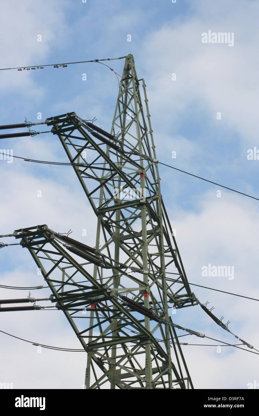 large transmission power pole Stock Photo - Alamy