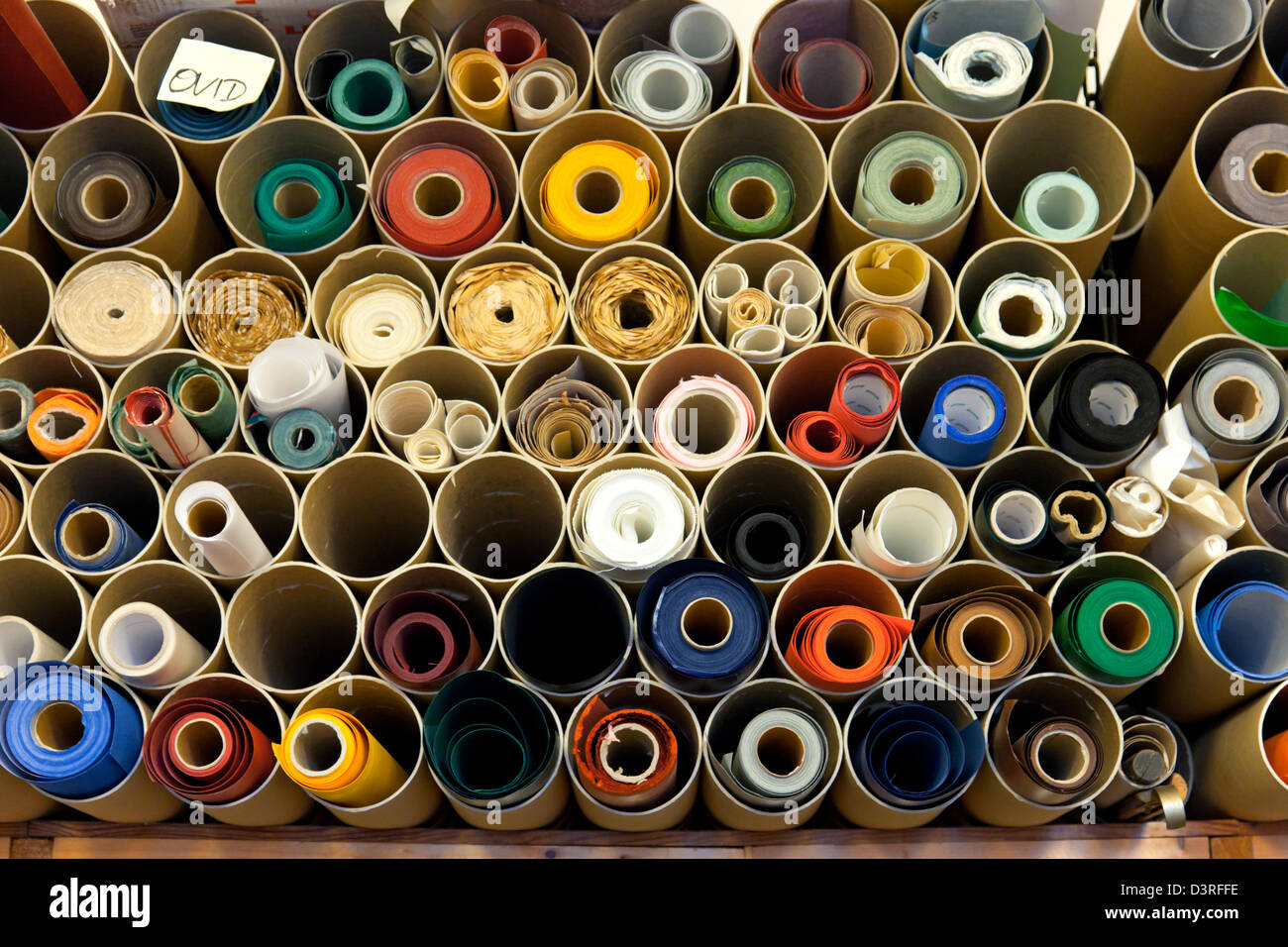 Berlin, Germany, binding papers and fabrics in a bookbinding Stock ...