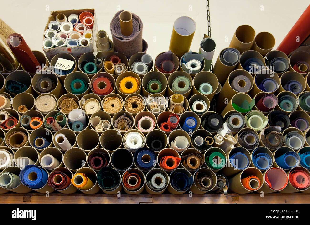 Berlin, Germany, binding papers and fabrics in a bookbinding Stock ...