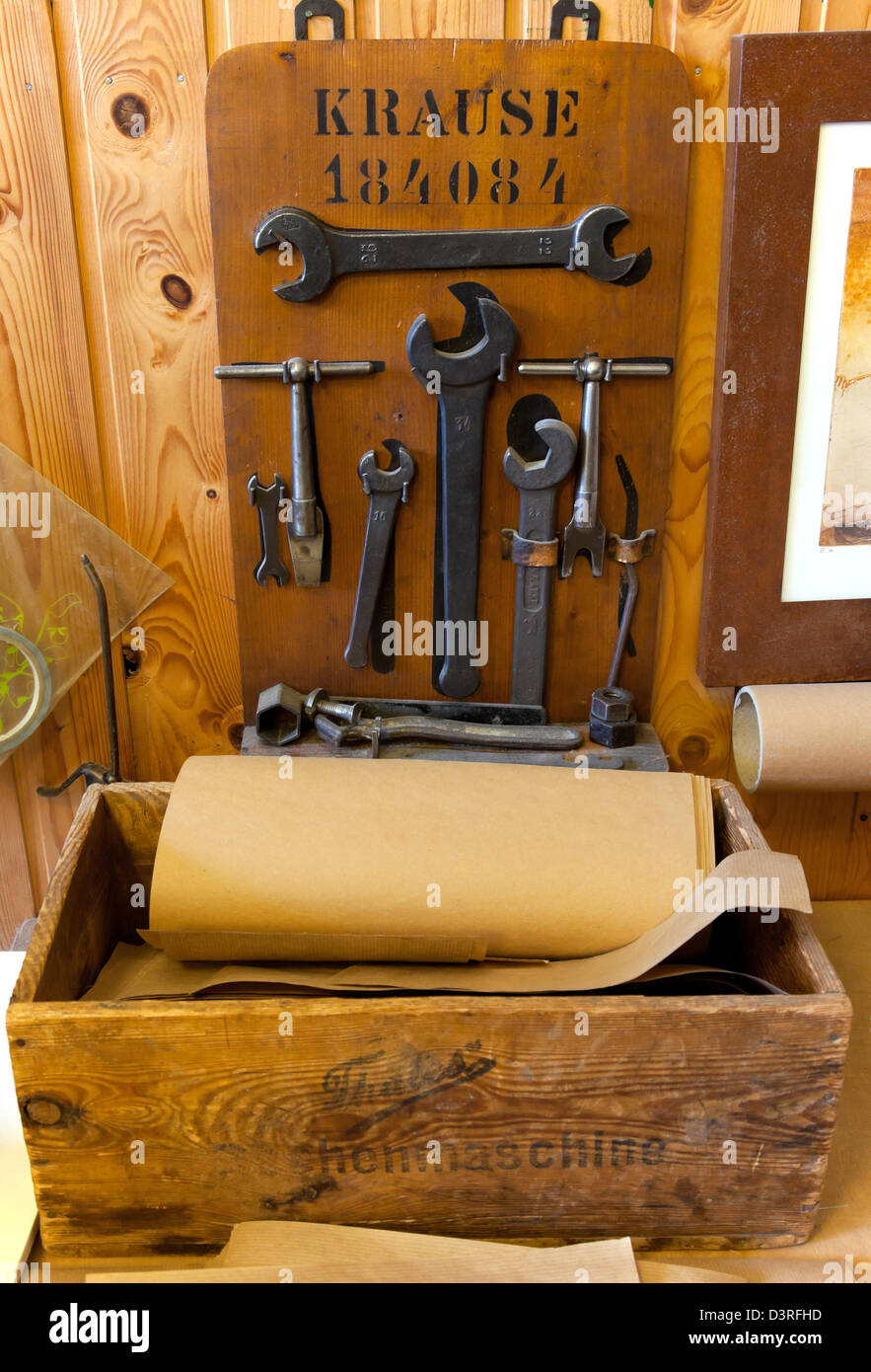 Berlin, Germany, maintenance tool for an old book press Stock Photo - Alamy