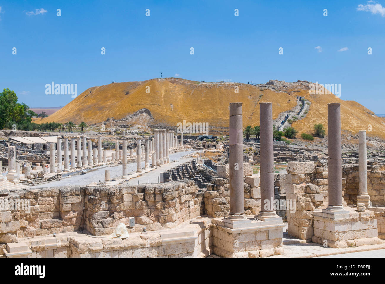 Ruins of the Roman city Scythopolis in the Bet Shean National Park ...