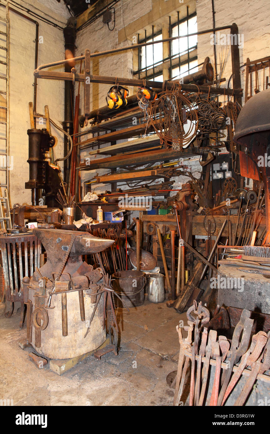 Blacksmith's workshop at Ryhope Pumping Station in Sunderland, England ...