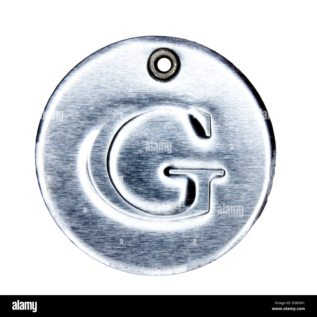 Brushed metal letter of the alphabet G Stock Photo - Alamy