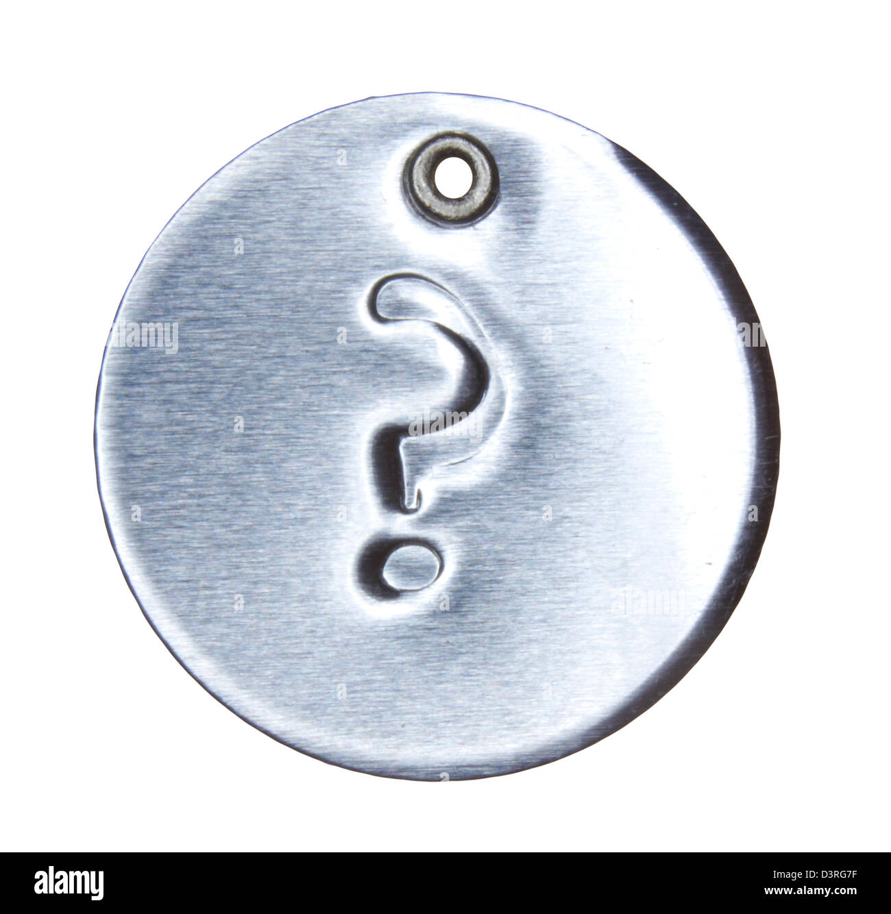 Brushed metal question mark Stock Photo - Alamy