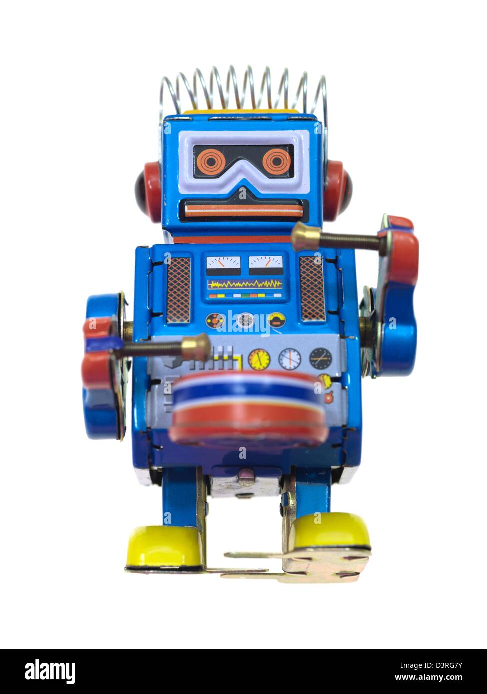 A robot isolated against a white background Stock Photo - Alamy