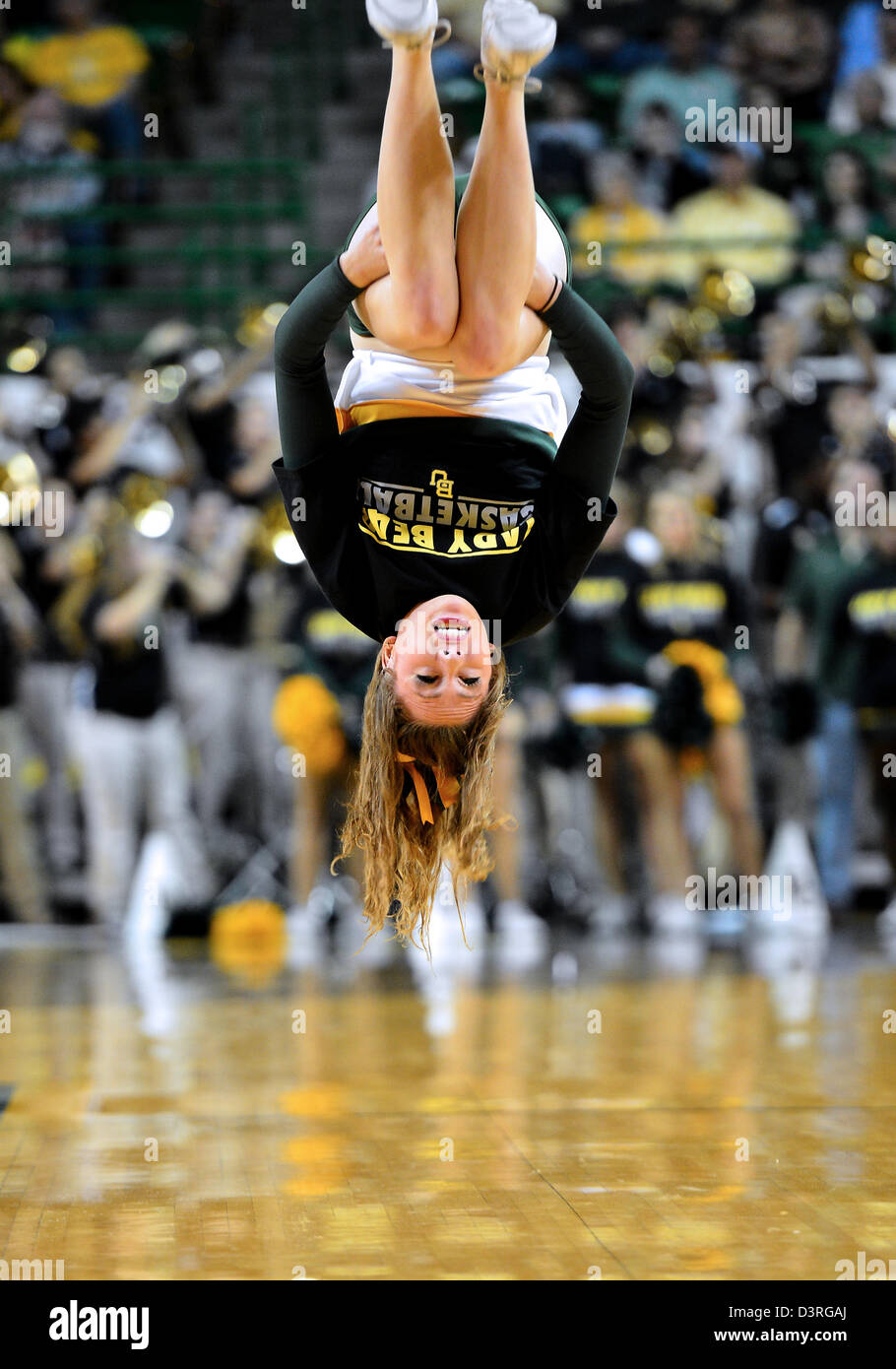 Waco, TX, USA. 23rd Feb, 2013. Baylor cheerleader perform during NCAA ...
