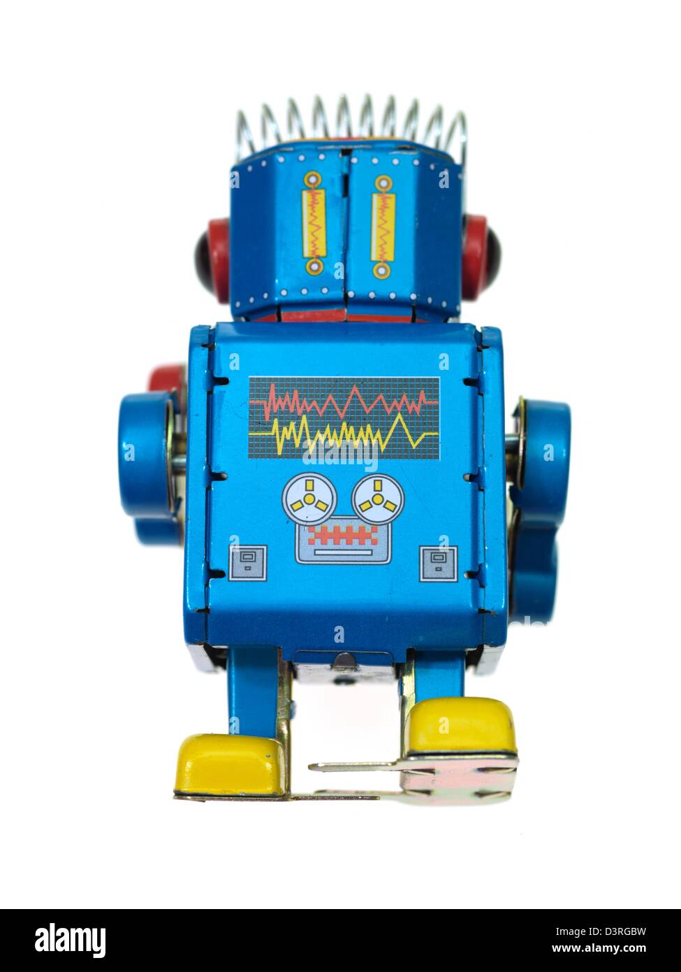 A robot isolated against a white background Stock Photo - Alamy