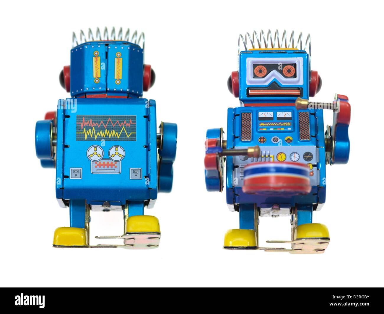 A robot isolated against a white background Stock Photo - Alamy