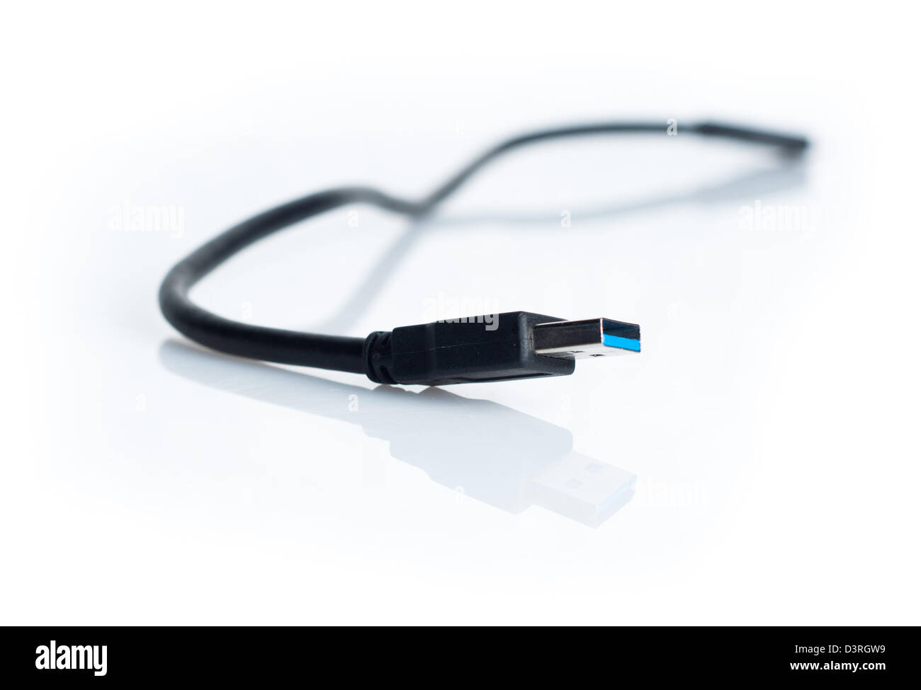 USB 3.0 cable isolated on white Stock Photo - Alamy