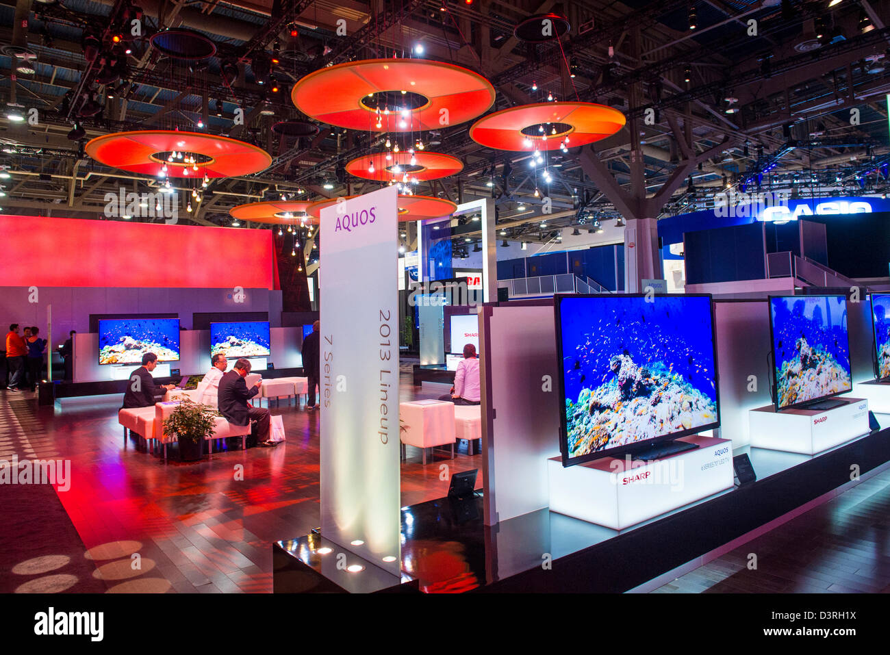 The Sharp booth at the CES show held in Las Vegas Stock Photo - Alamy