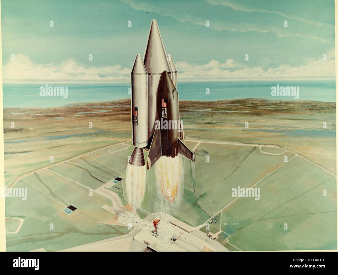 A glossy photo commemorating the Space Shuttle Program, which spanned ...