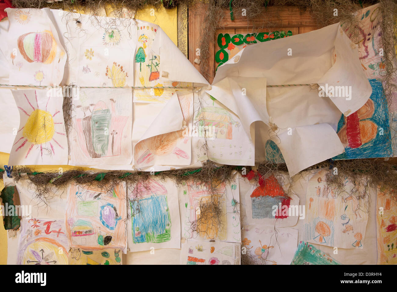 Children's drawings and paintings used to educate in a rural school in ...
