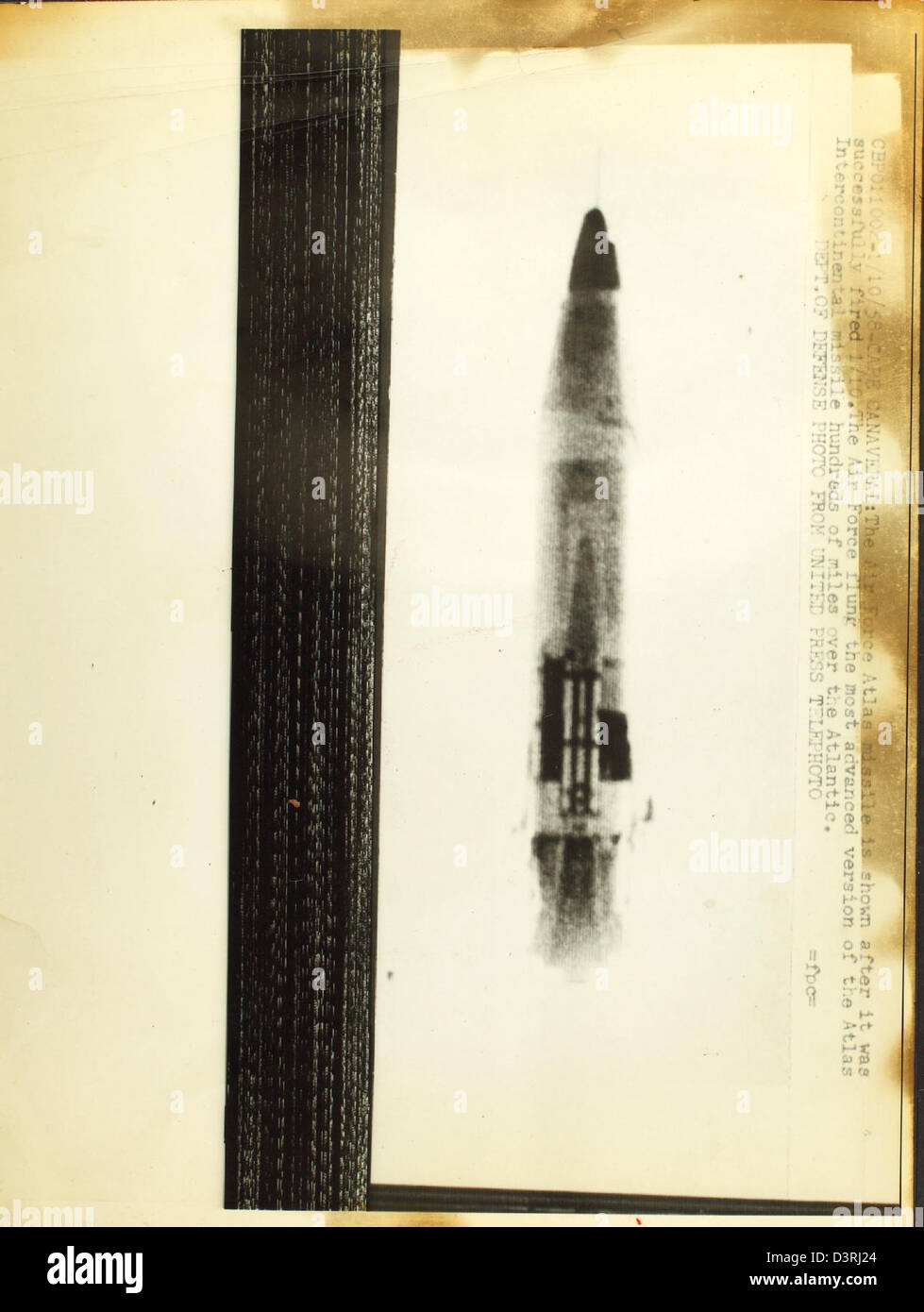 A glossy photo of the Convair Atlas rocket, which was crucial for the ...