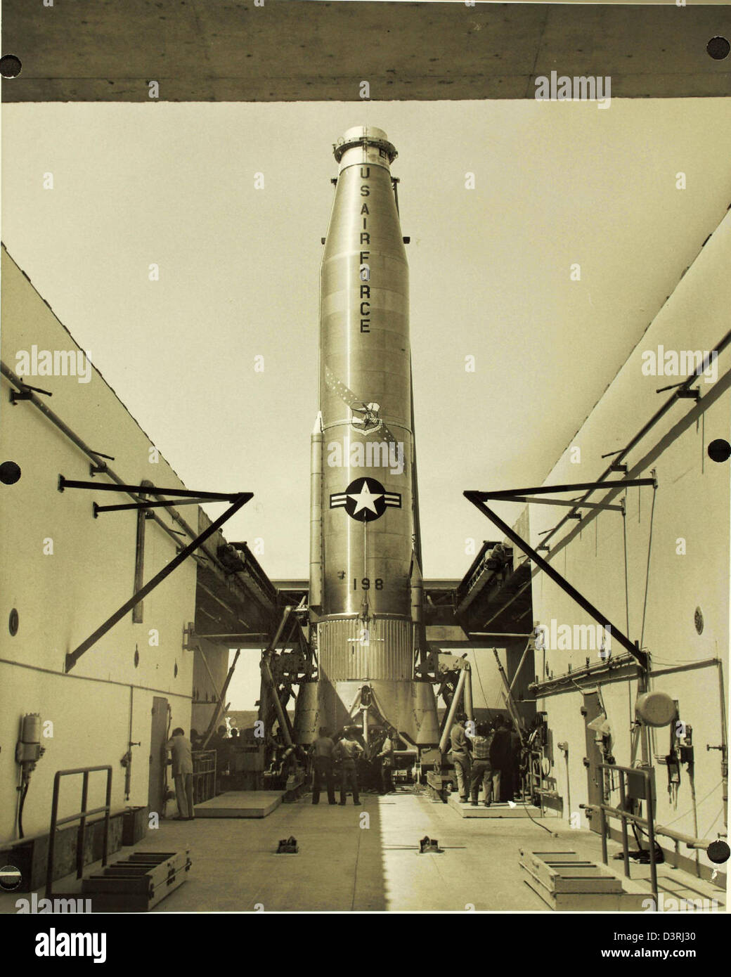A glossy photo of the Convair Atlas rocket from 1959-1965, highlighting ...