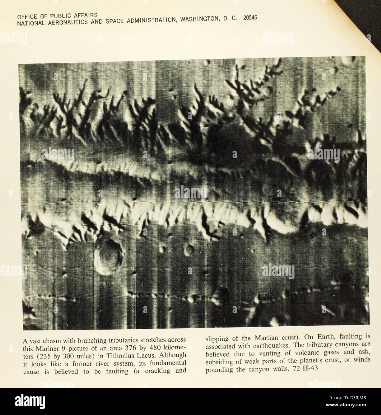 A glossy photograph of NASA’s Mariner spacecraft illustrates its ...