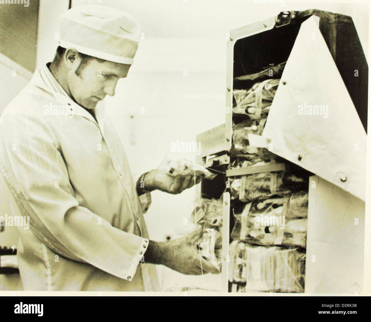 A glossy photograph of space food items, showcasing the packaging and ...
