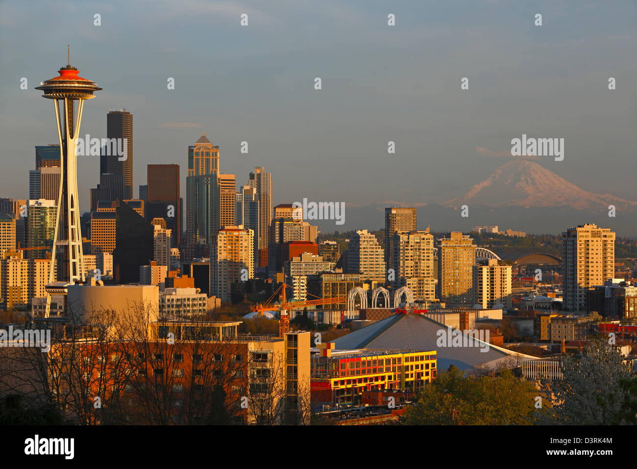 The Seattle skyline at sunset. Seattle, Washington. USA Stock Photo - Alamy