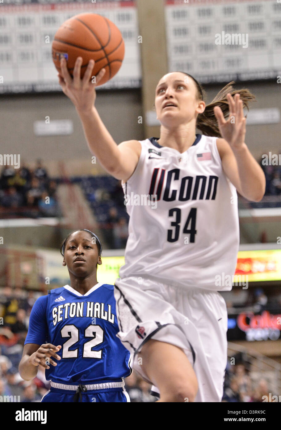 Storrs, CT, USA. 23rd Feb, 2013. Connecticut Huskies guard Kelly Faris ...