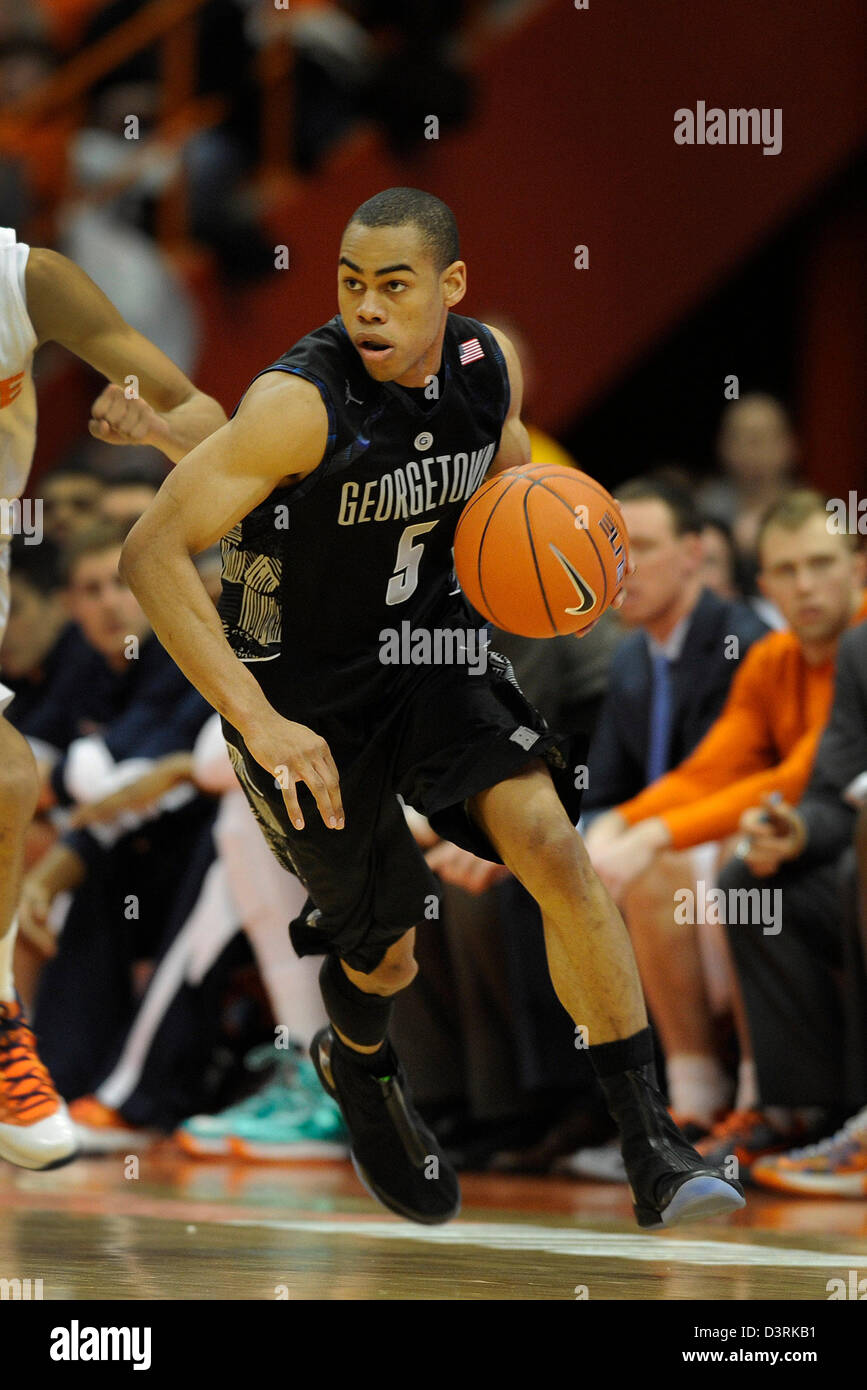 Syracuse, NY, USA. 23rd Feb, 2013. Georgetown guard Markel Starks (5 ...