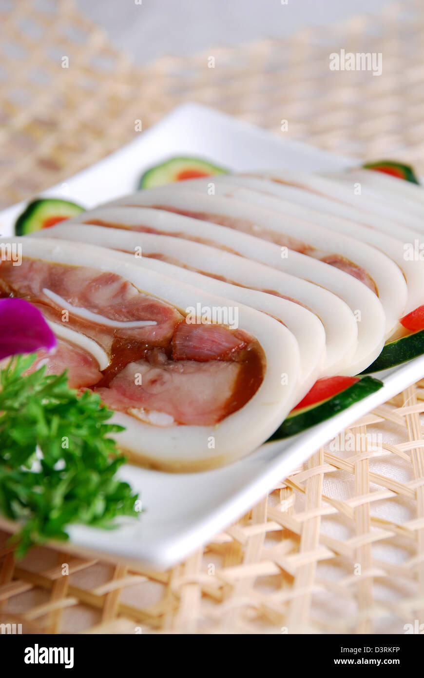 food in china--wrap meat in squid Stock Photo - Alamy