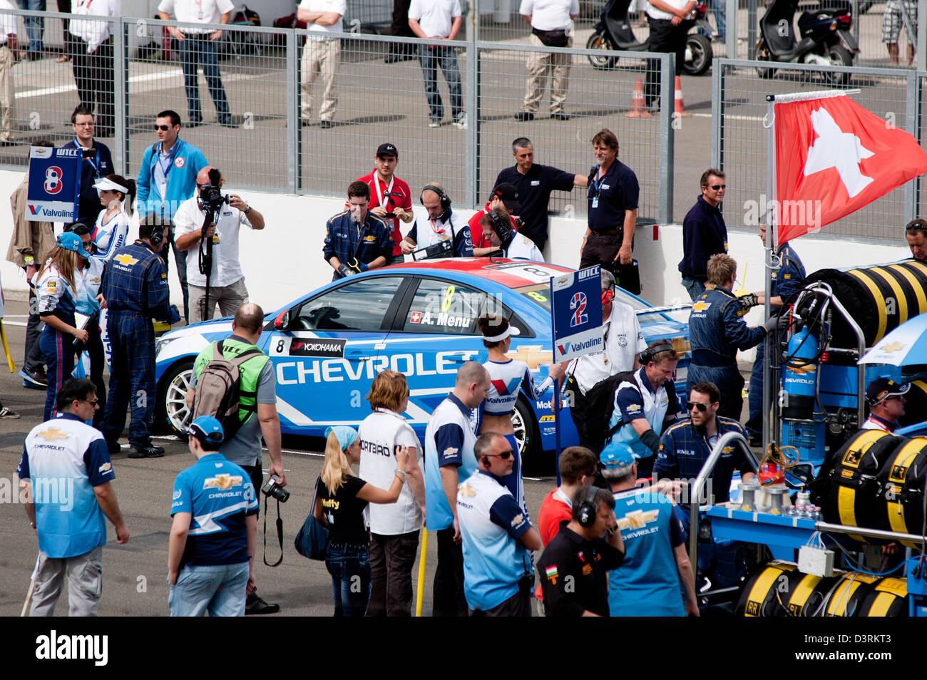 WTCC driver Alain Menu in his Chevrolet Cruze on the grid at the ...