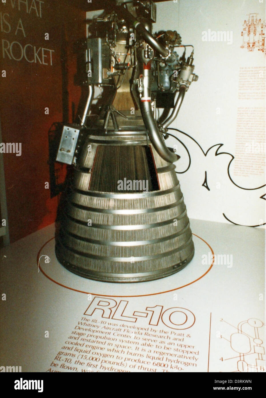 A close-up image of the RL-10 upper stage rocket motor highlights its ...