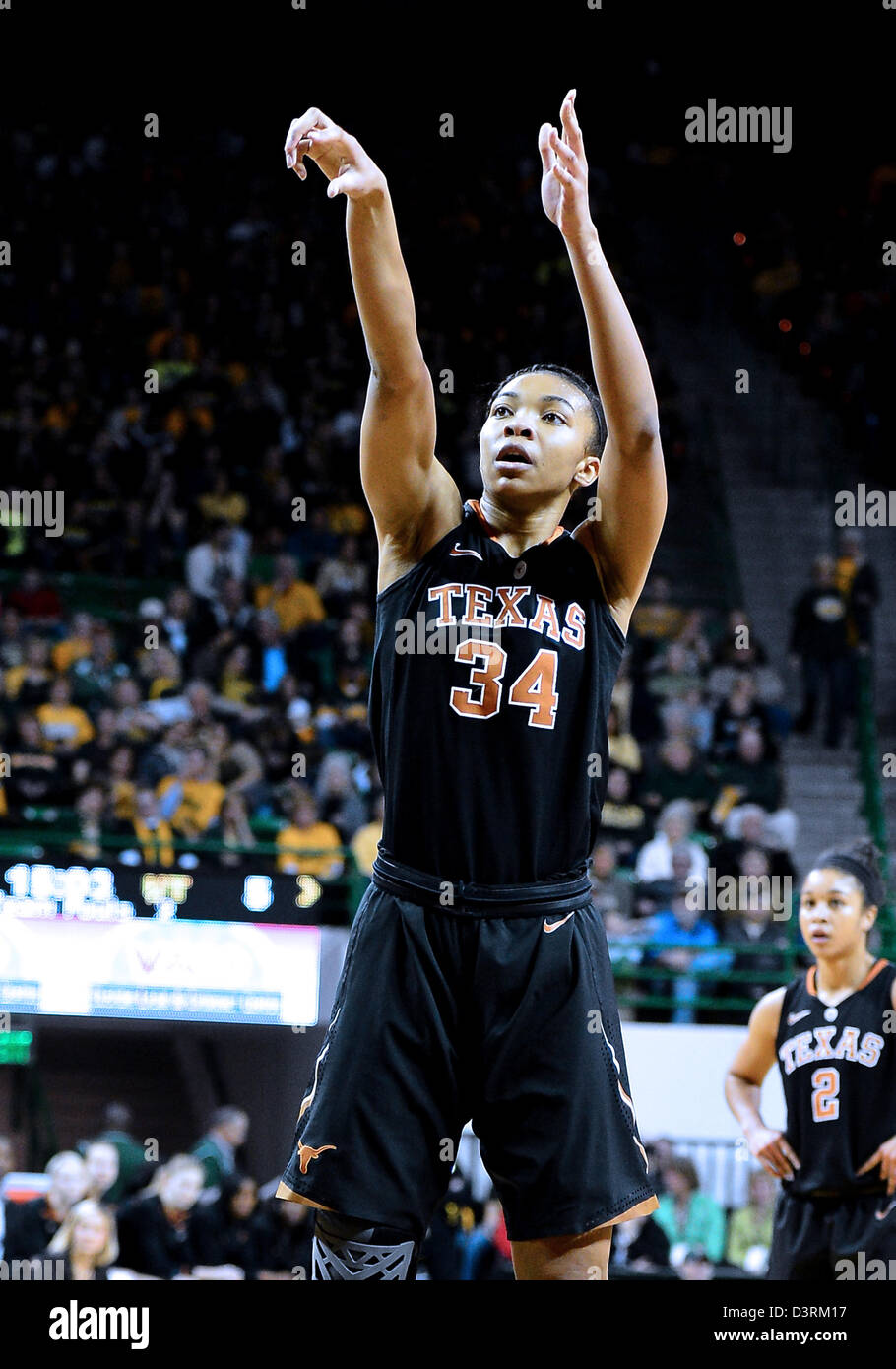 Waco, TX, USA. 23rd Feb, 2013. Texas center Imani McGee-Stafford #34 ...