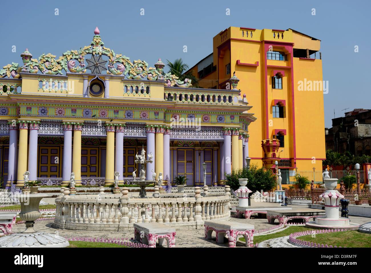 Next door apartments painted in garish contrast hi-res stock ...
