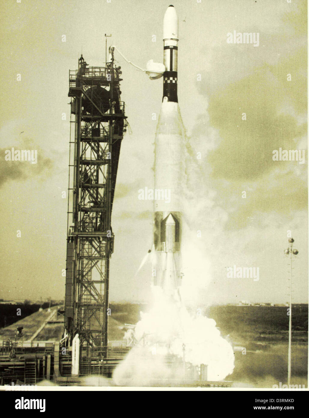 A glossy photo of the Convair Atlas rocket, used for early space missions between 1959-1965. The ...