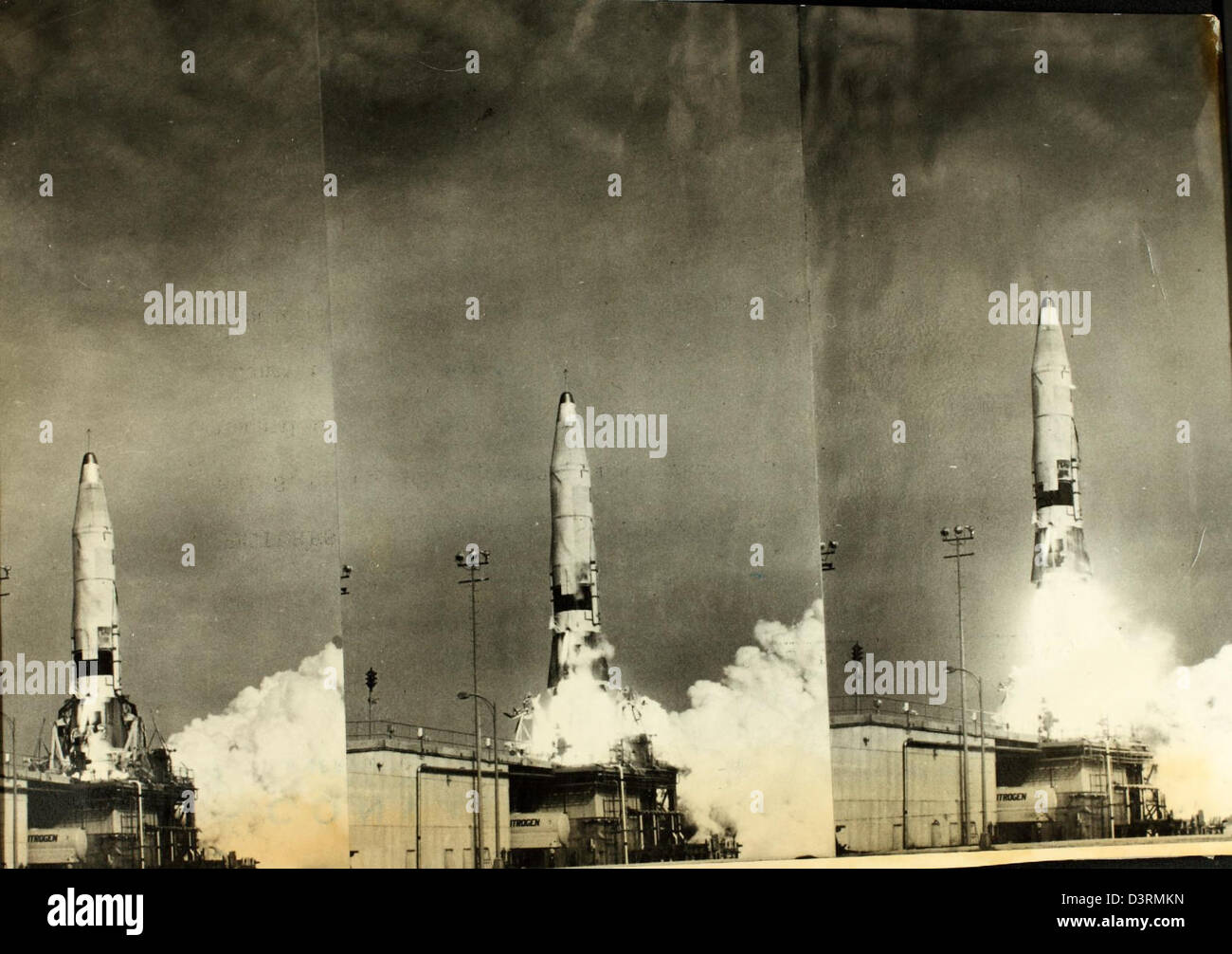 A glossy photo of the Convair Atlas, a series of American rockets used ...