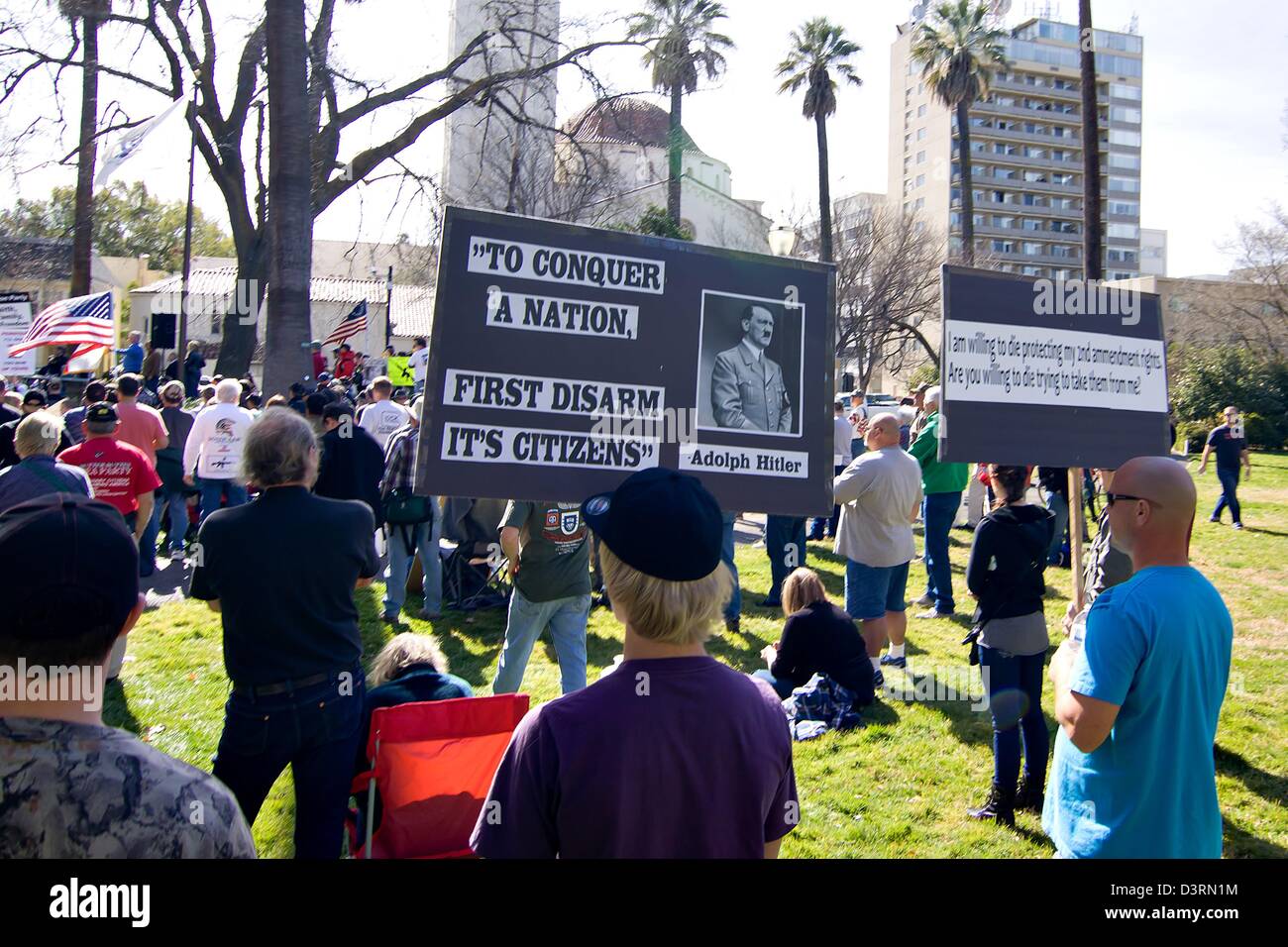 Sacramento, CA, USA. 23rd Feb, 2013. Pro gun right demonstration in ...