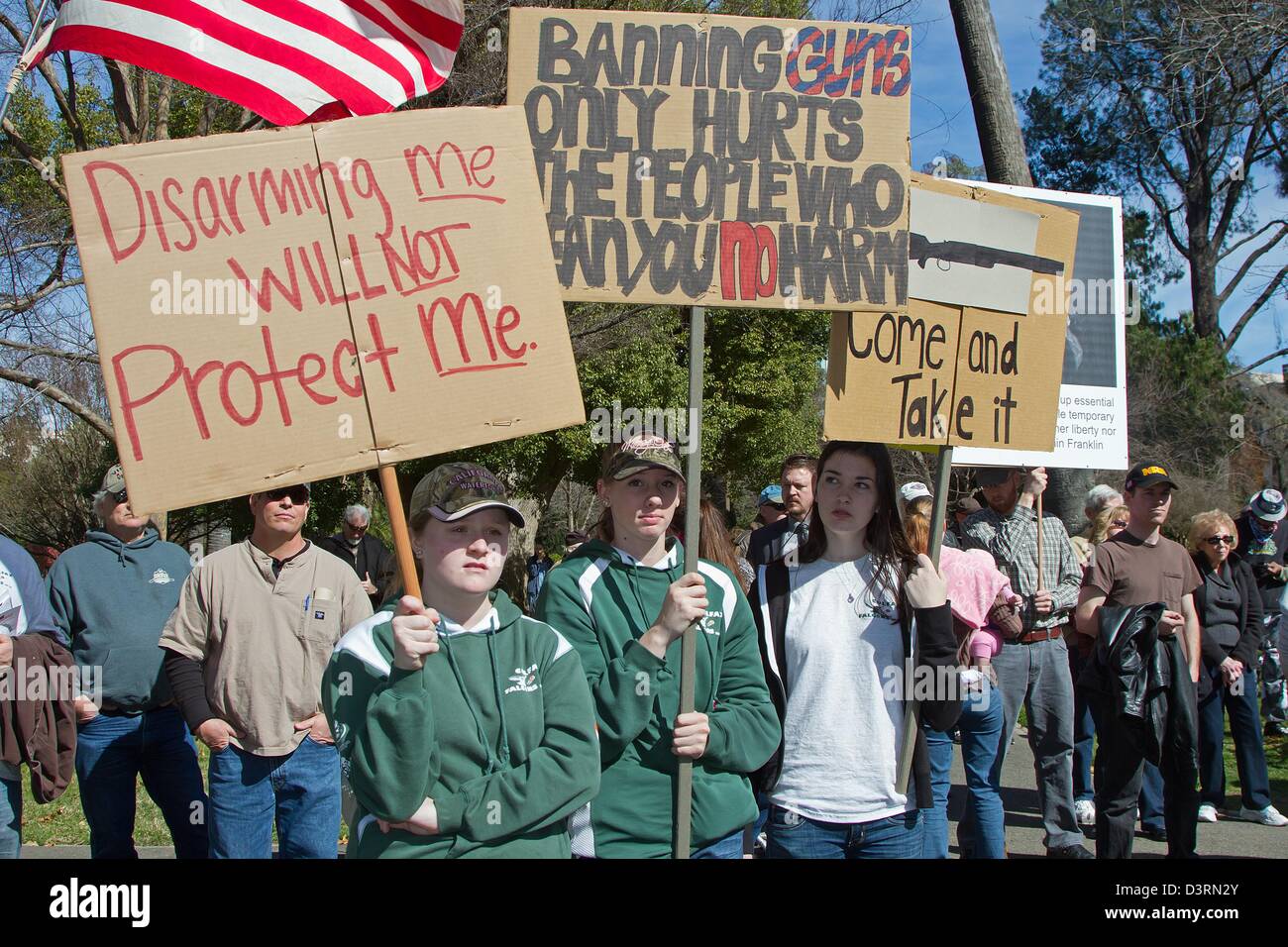 Sacramento, CA, USA. 23rd Feb, 2013. Pro gun right demonstration in ...
