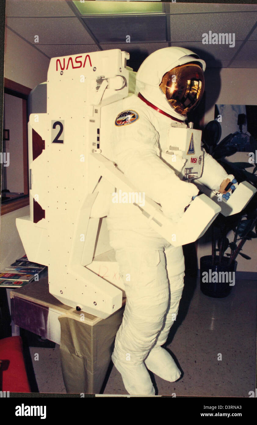 A high-quality glossy photo of a space suit, highlighting its design ...