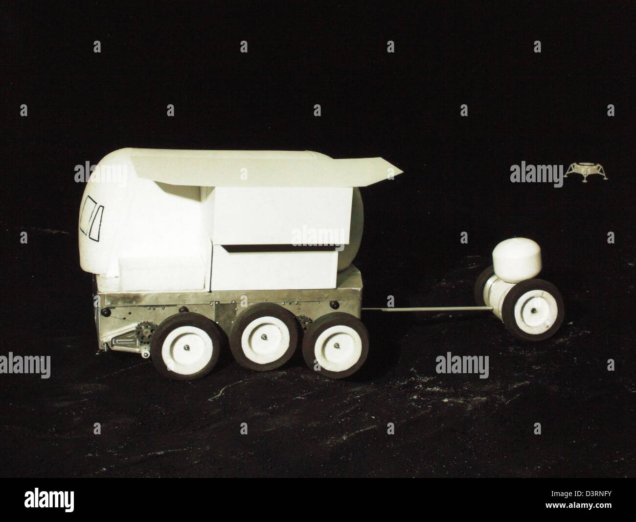 Models of the Lunar Roving Vehicle (LRV) were displayed in a glossy ...