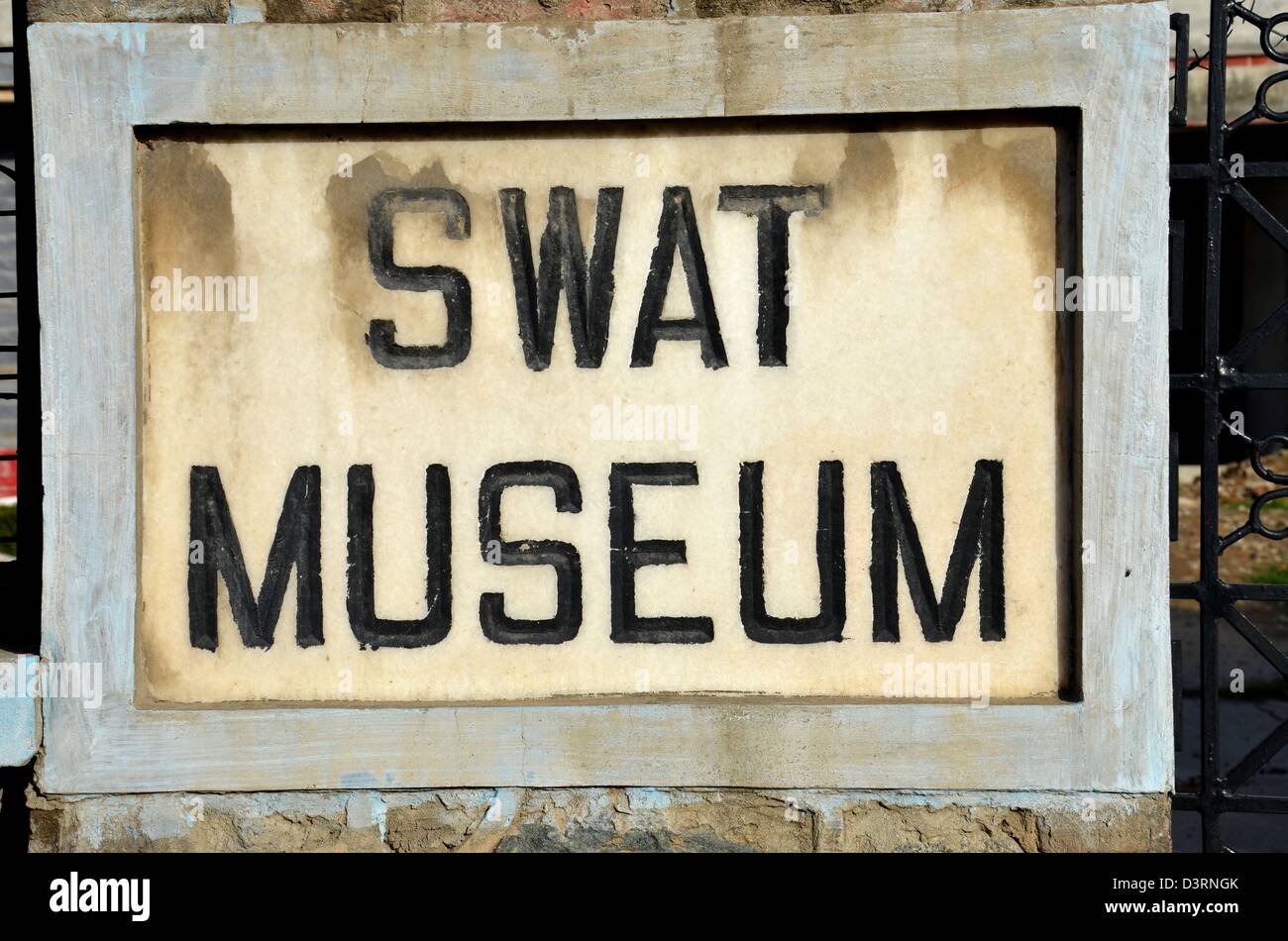Main signboard for the recently restored and reopened Swat Museum in ...