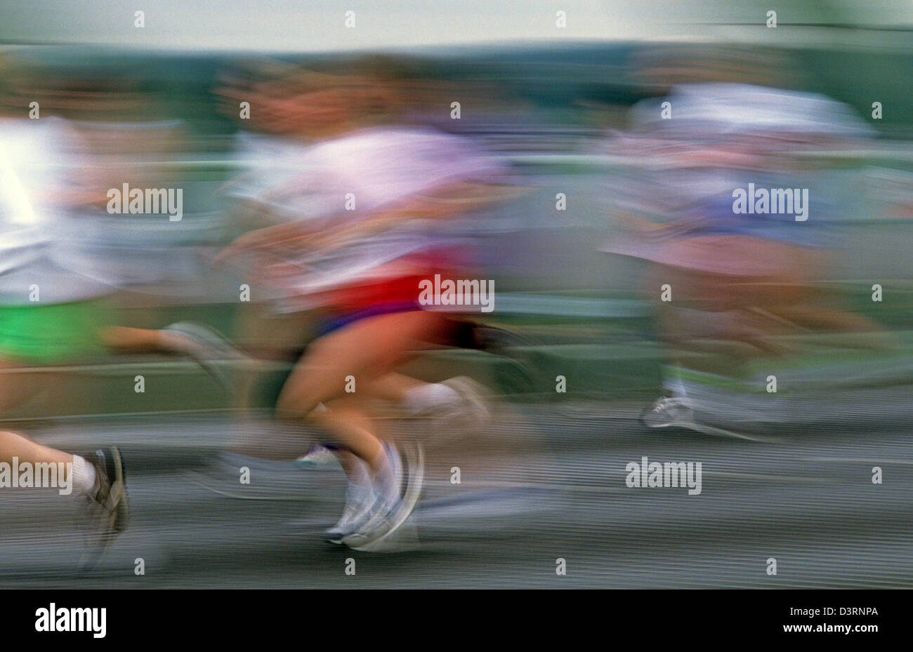 Marathon race downtown Seattle runners Stock Photo - Alamy