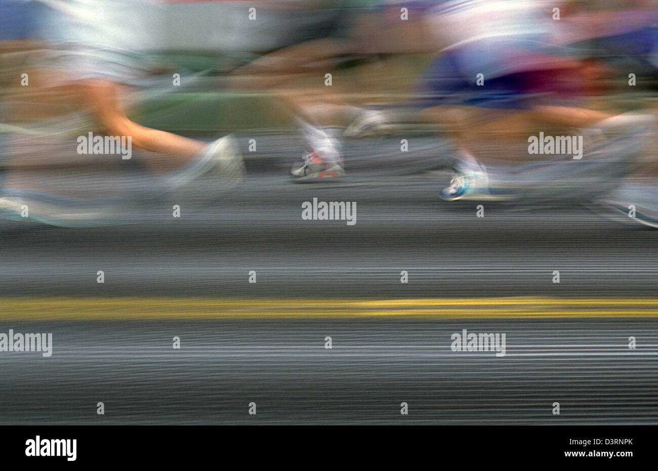 Marathon race downtown Seattle runners Stock Photo - Alamy