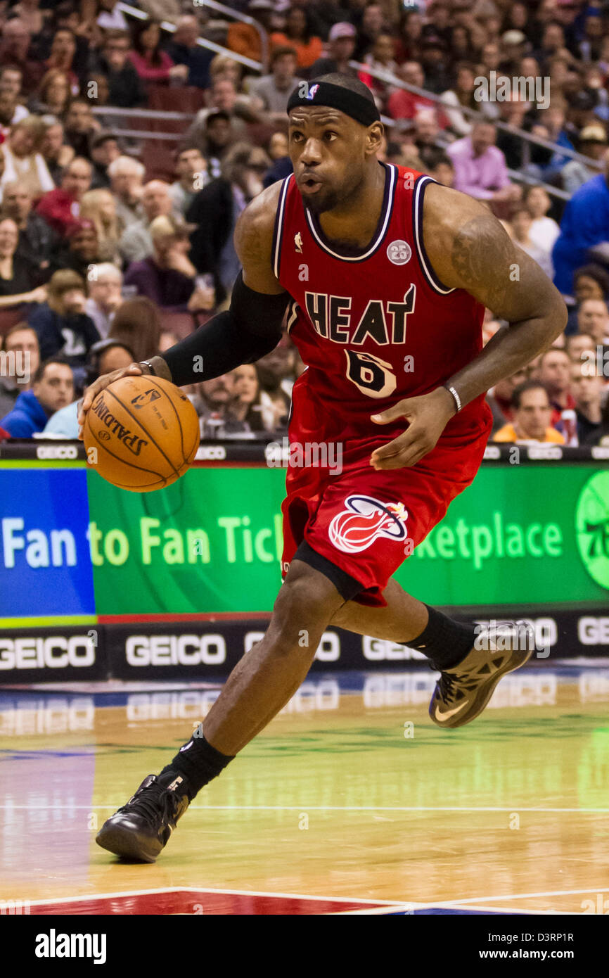 Philadelphia, USA. 23rd Feb, 2013. Miami Heat small forward LeBron ...