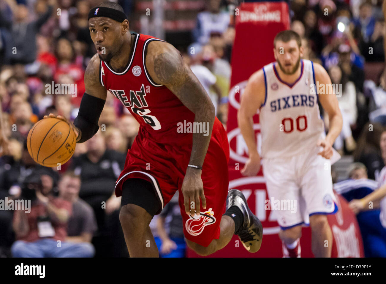 Philadelphia, USA. 23rd Feb, 2013. Miami Heat small forward LeBron ...