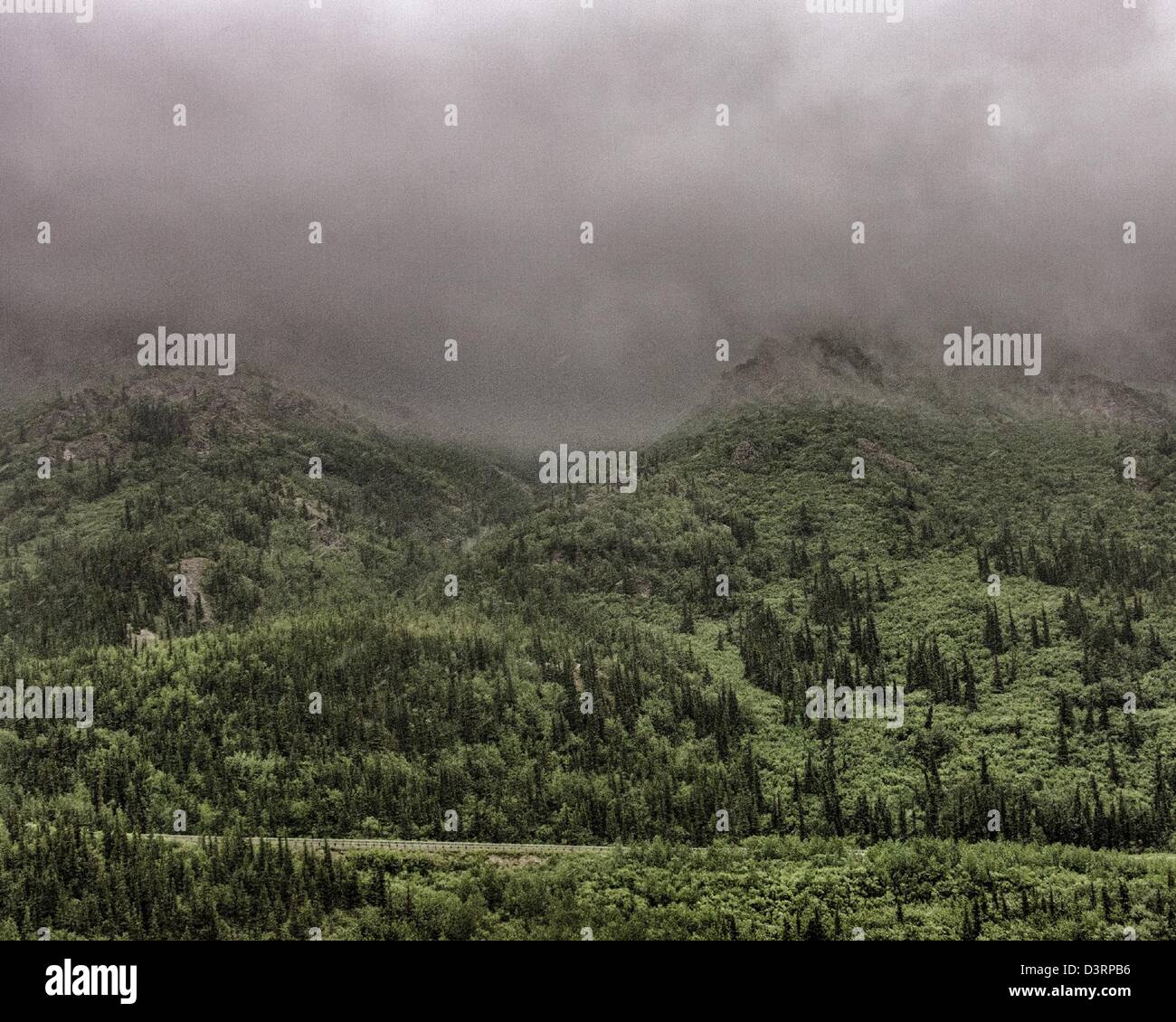 June 26, 2012 - Denali Borough, Alaska, US - Low-lying fog and storm ...