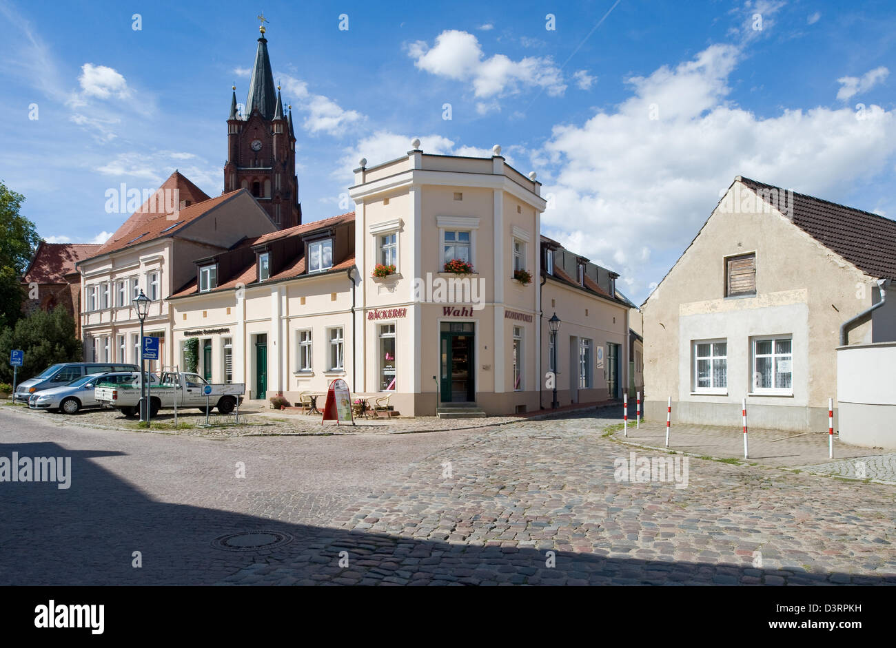 Mittenwalde, Germany, the city of Mittenwalde with parish church of St ...