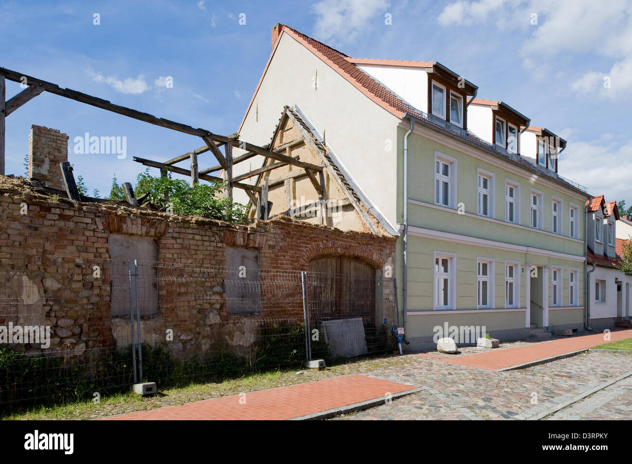 Mittenwalde, Germany, renovated and unrenovated houses in Mittenwalde ...