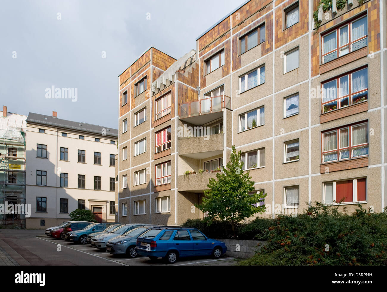 Halle / Saale, Germany, GDR prefabricated building in the city of Halle ...
