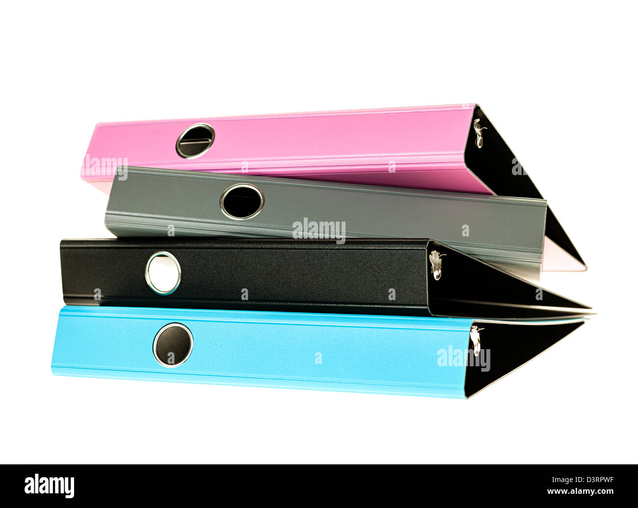 Stack of colorful binders isolated on white background Stock Photo - Alamy