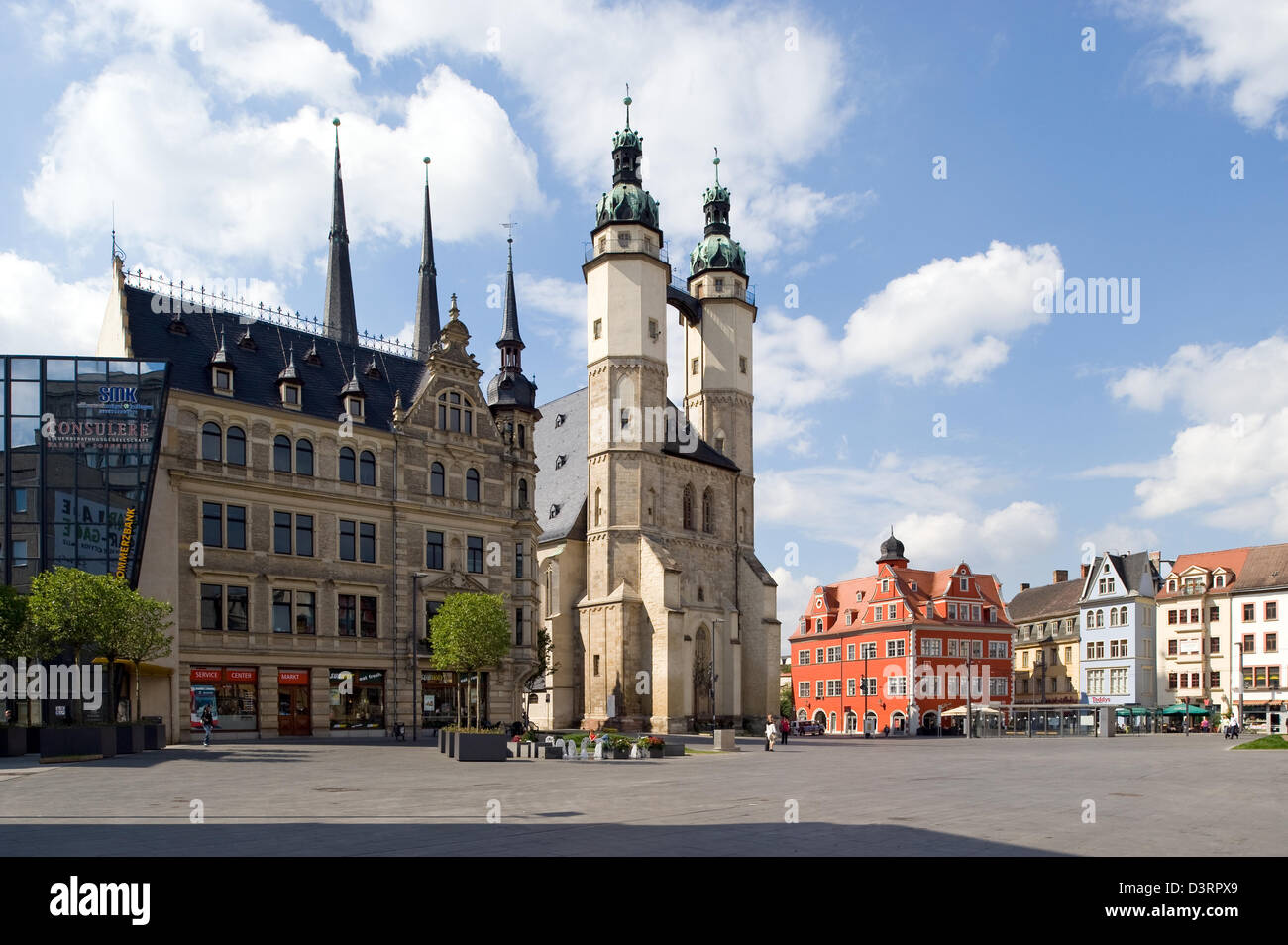 Halle / Saale, Germany, the market place in the renovated market hall ...