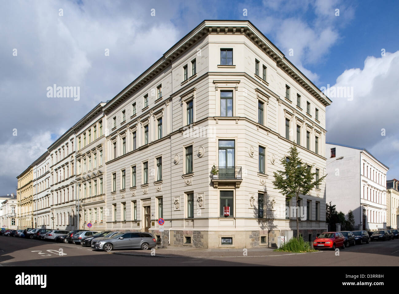 Leipzig, Germany, in the renovated buildings Waldstrasse district ...