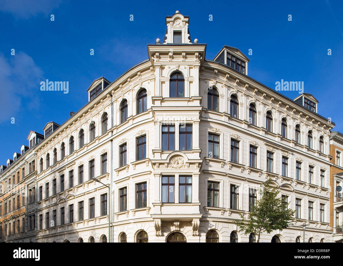 Leipzig, Germany, in the renovated buildings Waldstrasse district ...